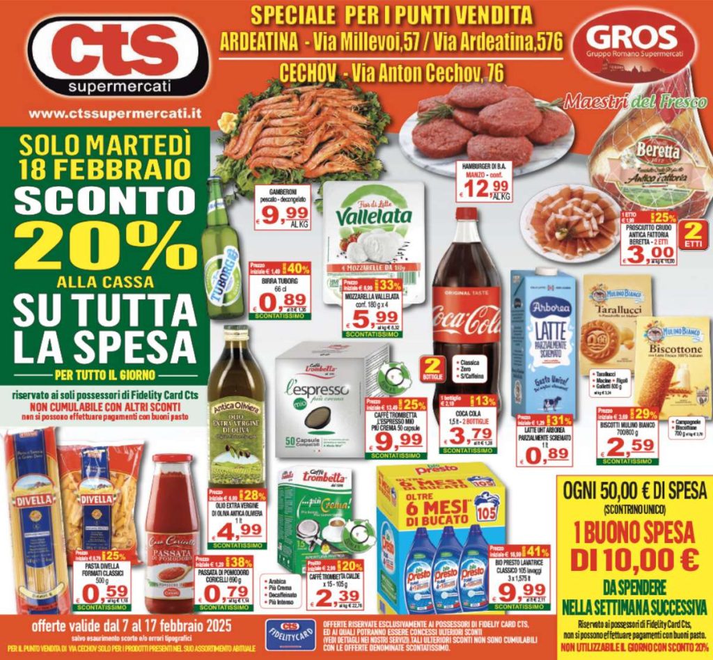 Via Millevoi 57 - Via Ardeatina - Roma | CTS Supermercati